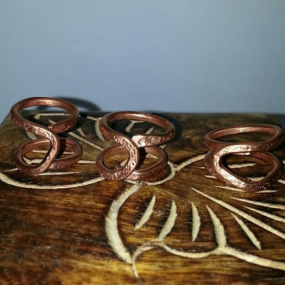 Handmade | Jewelry | 3 Handmade Copper Ring Bundle Infinity Design ...